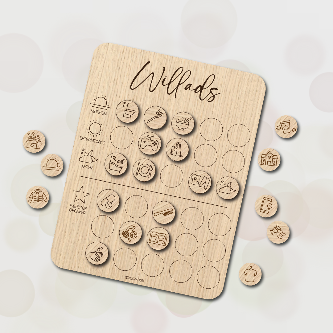 Piktogrammer med personlig tavle – Woodenfactory